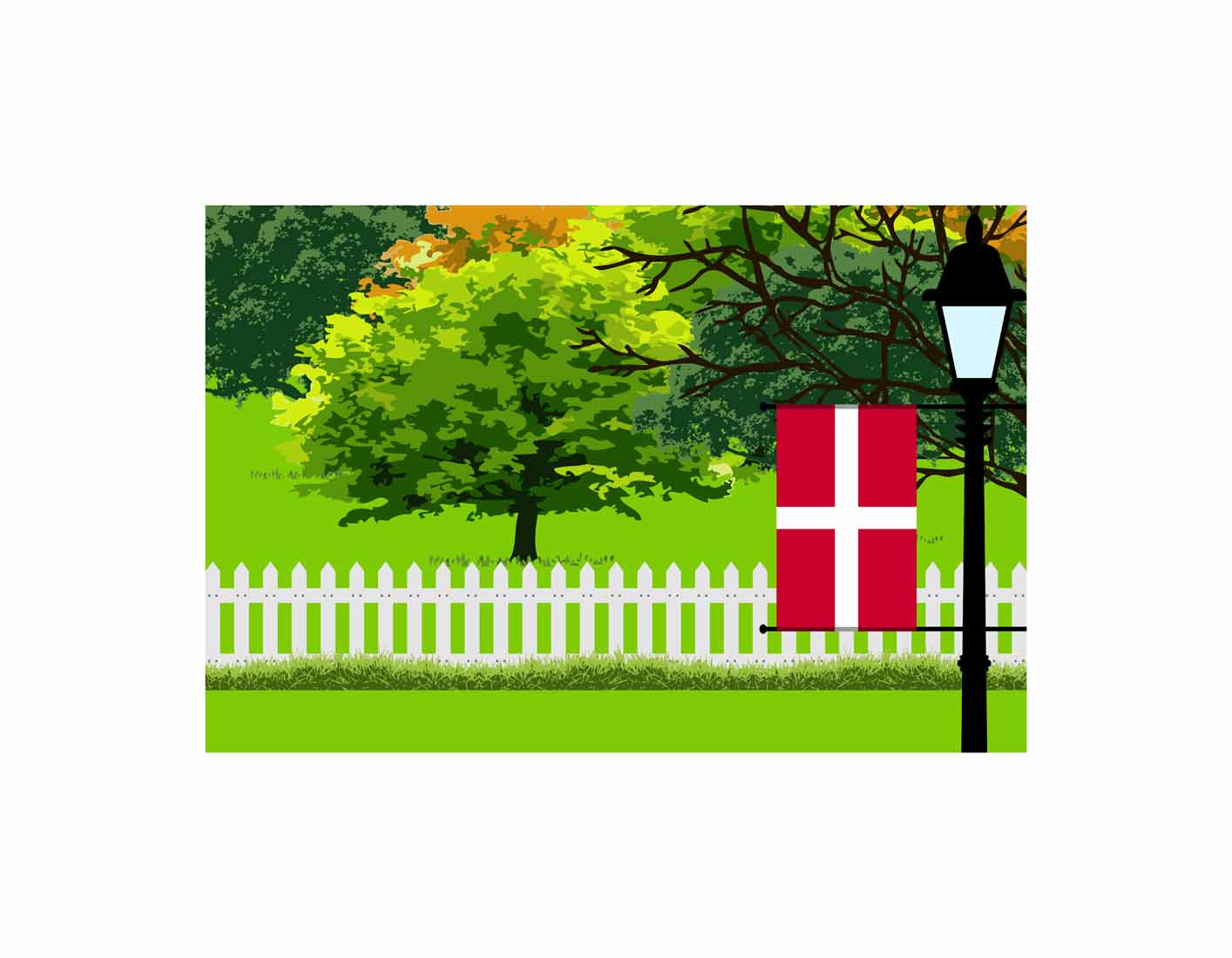 Sovereign Military Order of Malta Trees Street Lamp Vector Illustration ...